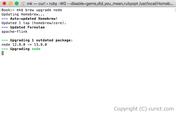 [Node.js][Homebrew]macOSへインストールした Node.js をアップデートする
